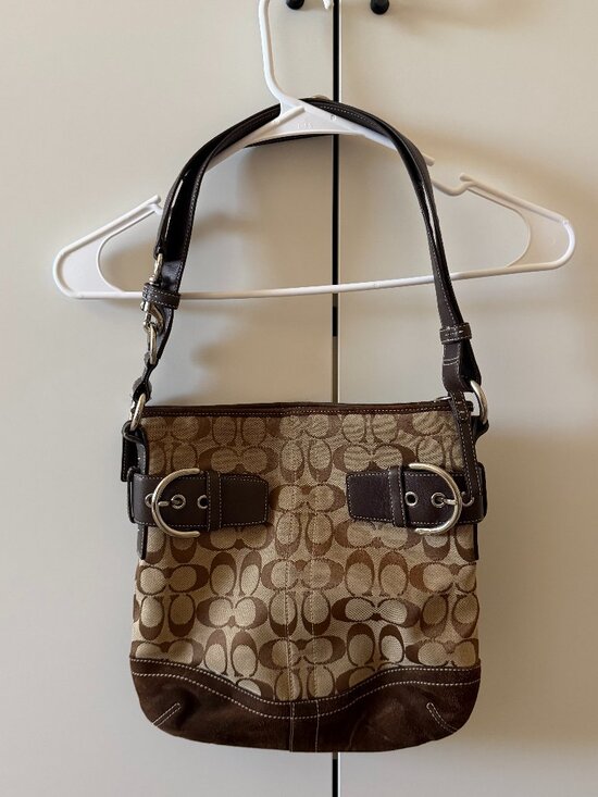 Coach | Bags | Coach Vintage Signature Monogram Shoulder Bag | Poshmark